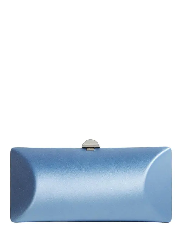 Rodo Silk Satin Tube Clutch Bag - Blue