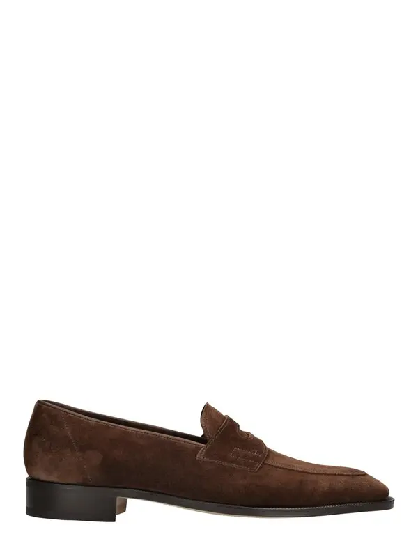 John Lobb Suede James Unlined Loafers - Brown
