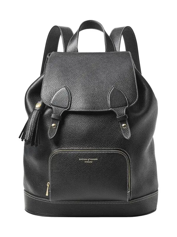 ASPINAL OF LONDON Medium Leather Hudson Backpack - Black