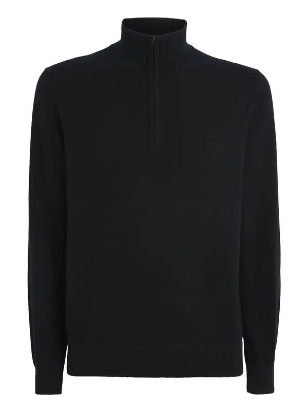 Vince Quarter-zip Cashmere Sweater - Black