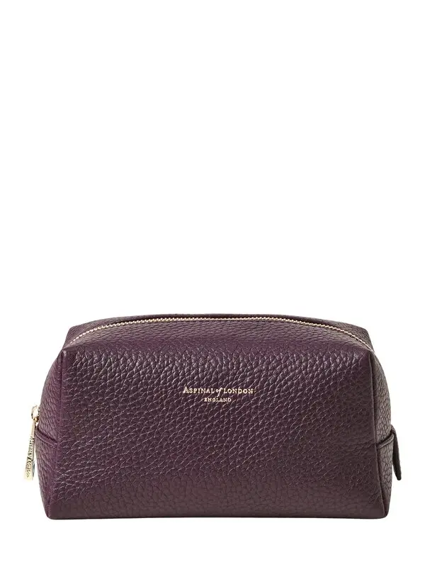 ASPINAL OF LONDON Leather Cosmetic Case - Purple
