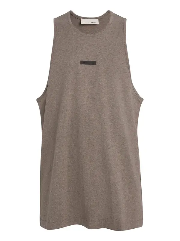 Fear Of God Cotton Oversized Logo Tank Top - Grey