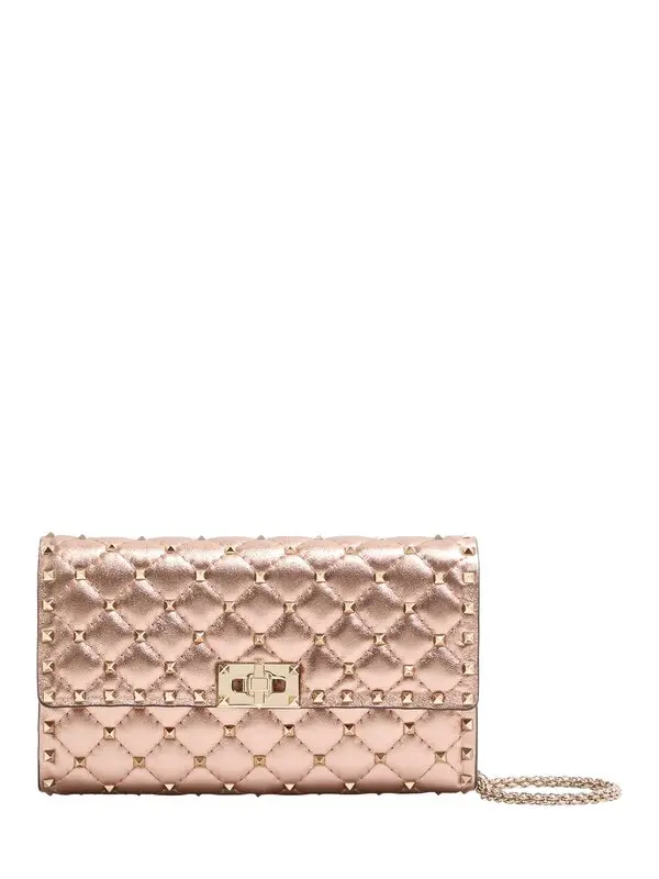 Valentino Garavani Leather Rockstud Spike Shoulder Bag - Nude