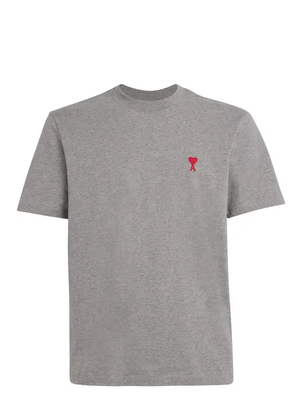 Ami Cotton Logo T-shirt - Grey