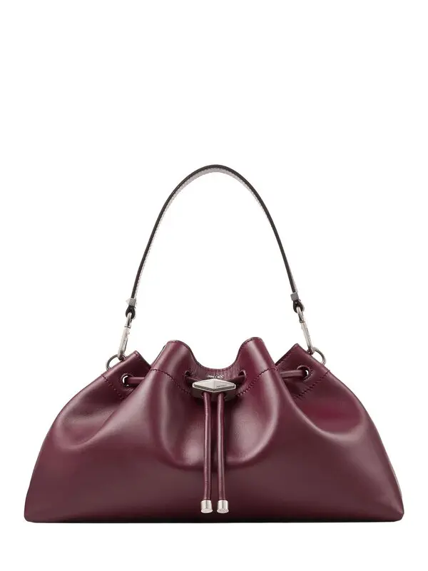 JIMMY CHOO Medium Leather Cinch Bucket Bag - Red
