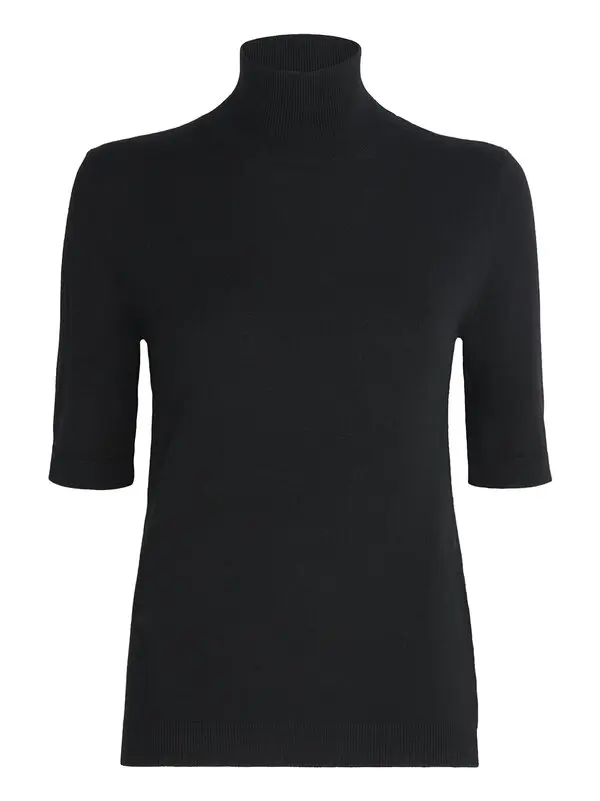 Max Mara Virgin Wool Rollneck Sweater - Black