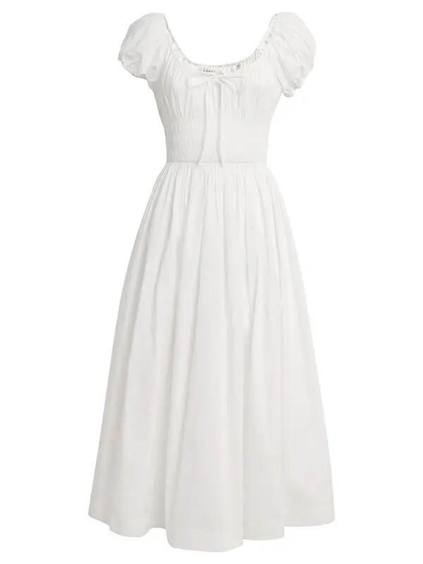 DÔEN Organic Cotton Quinn Midi Dress - White