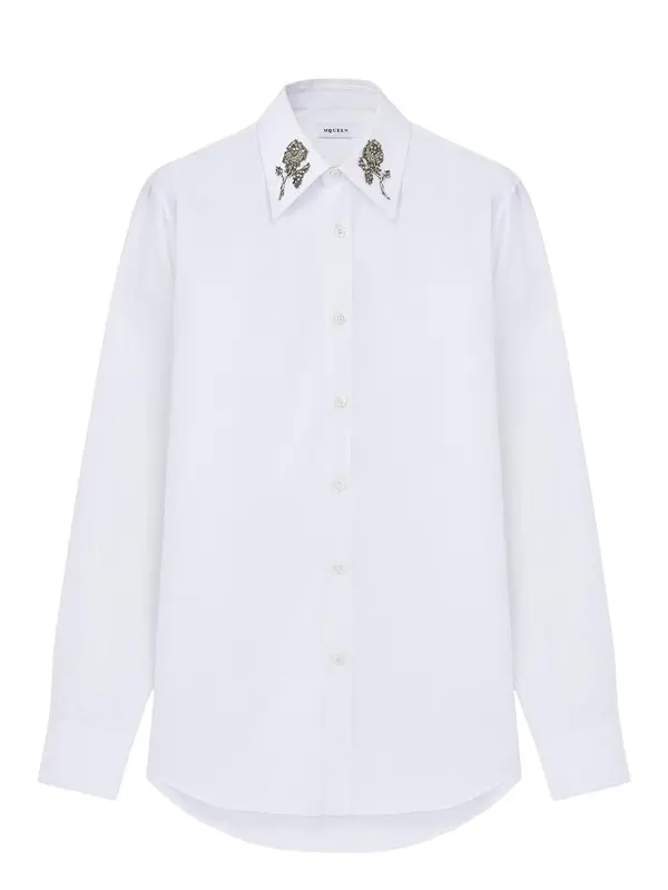 Alexander McQueen Cotton Embellished Shirt - White