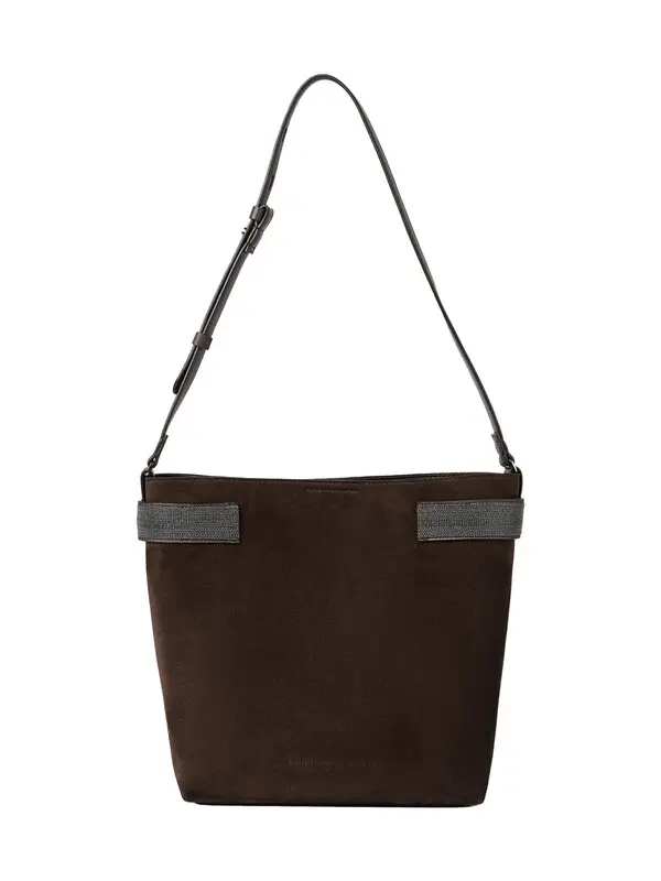 Brunello Cucinelli Suede Essence Shoulder Bag - Brown