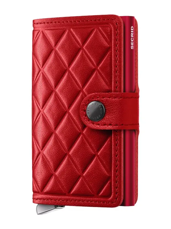 SECRID Leather Diamond-embossed Miniwallet - Red