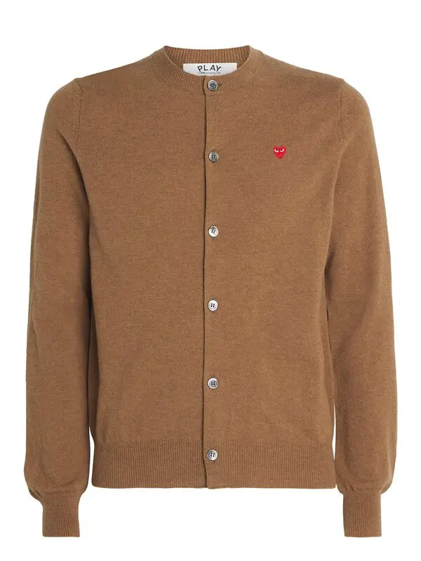 Play Comme Des Garcon Wool Cardigan - Brown