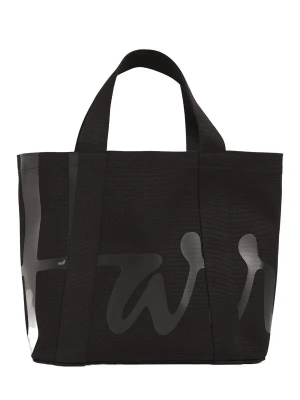 Harrods Mini Cotton Logo Tote - Black