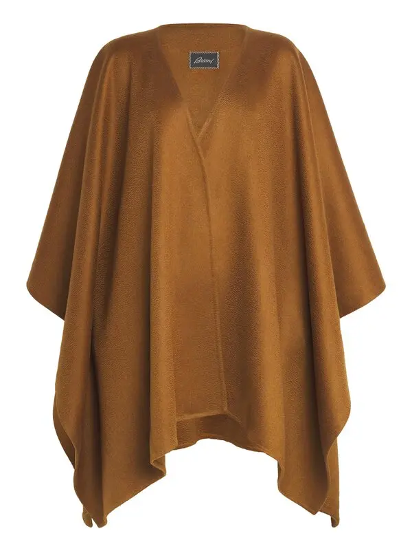 Brioni Cashmere Double-faced Cape - Brown