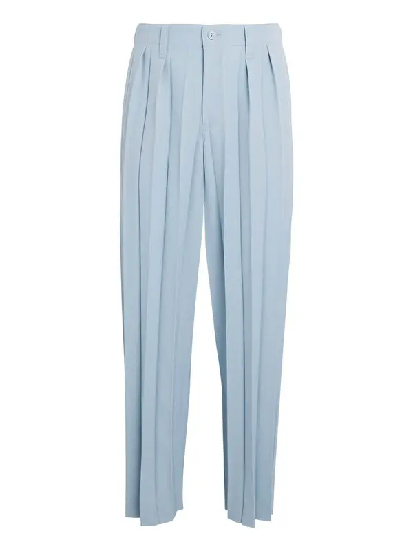 Issey Miyake Pleated Edge Ensemble Trousers - Blue