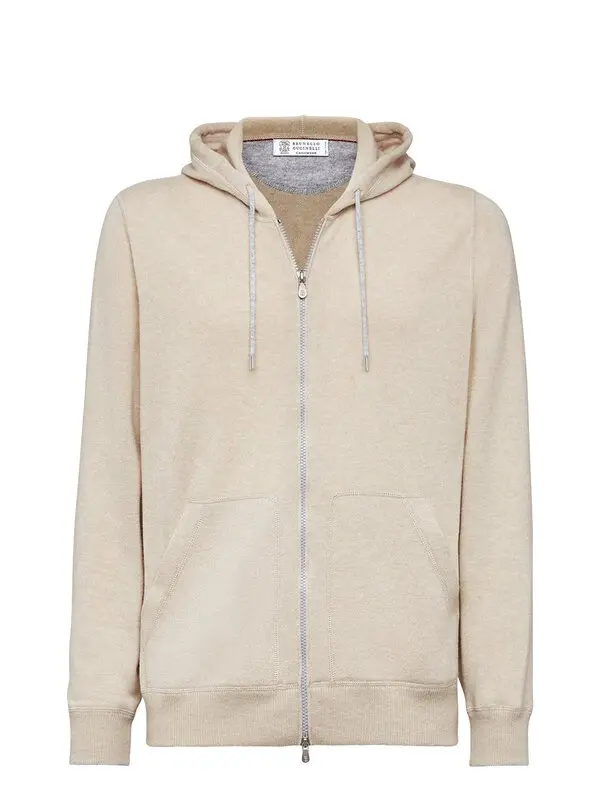 Brunello Cucinelli Cashmere Zip-up Hoodie - Beige