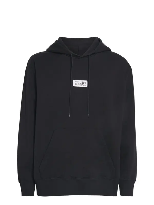 MAISON MARGIELA Cotton Numeric Tab Hoodie - Black