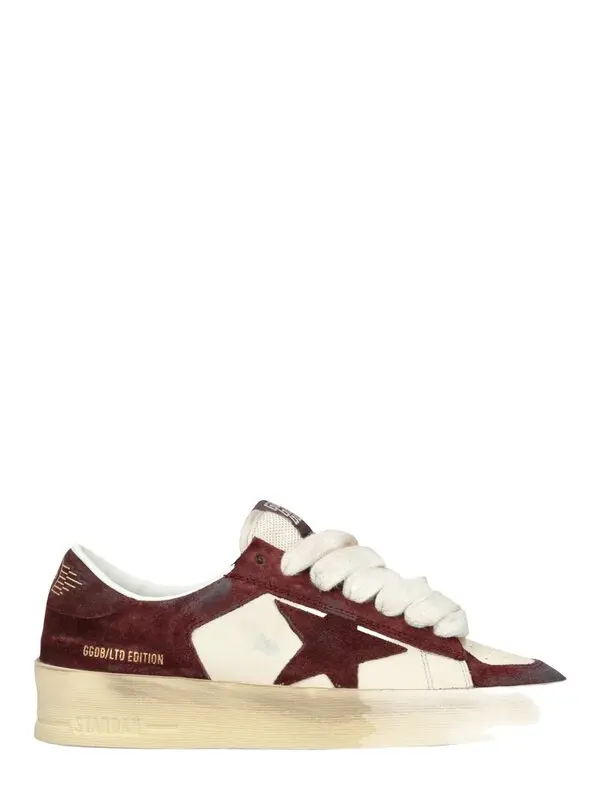 GOLDEN GOOSE Stardan Leather Sneakers - Burgundy