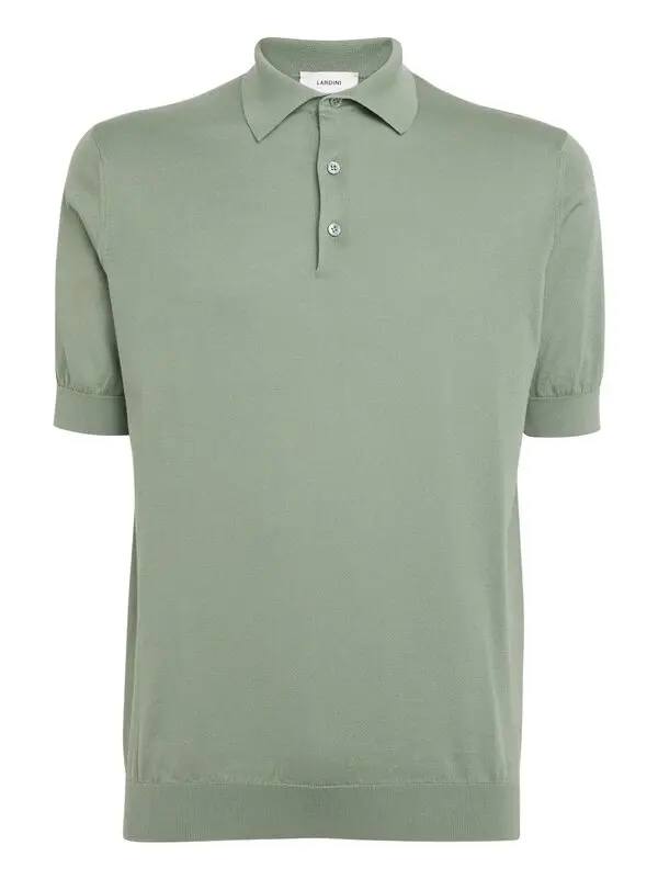 LARDINI Cotton Knit Polo Shirt - Green