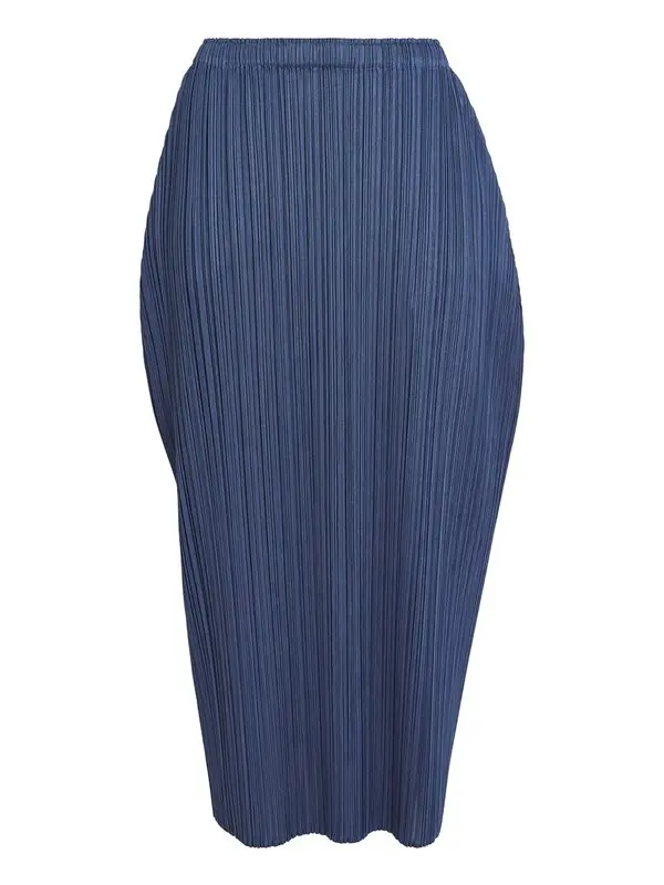 Issey Miyake Lamp Shade Pleated Midi Skirt - Blue