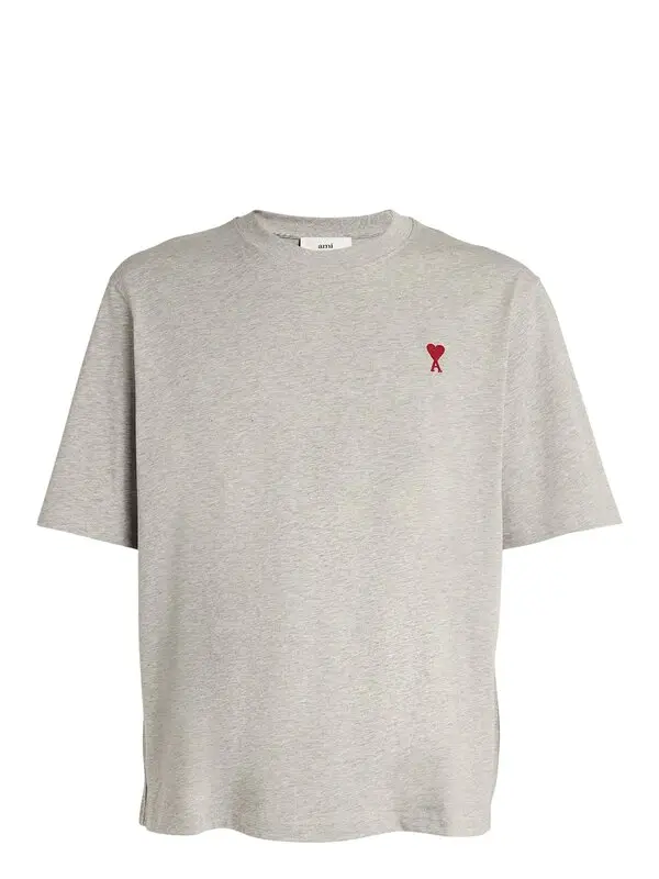 Ami Cotton Logo T-shirt - Grey