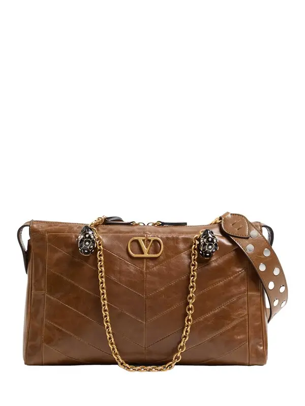 Valentino Garavani Lambskin Panthea Tote Bag - Brown