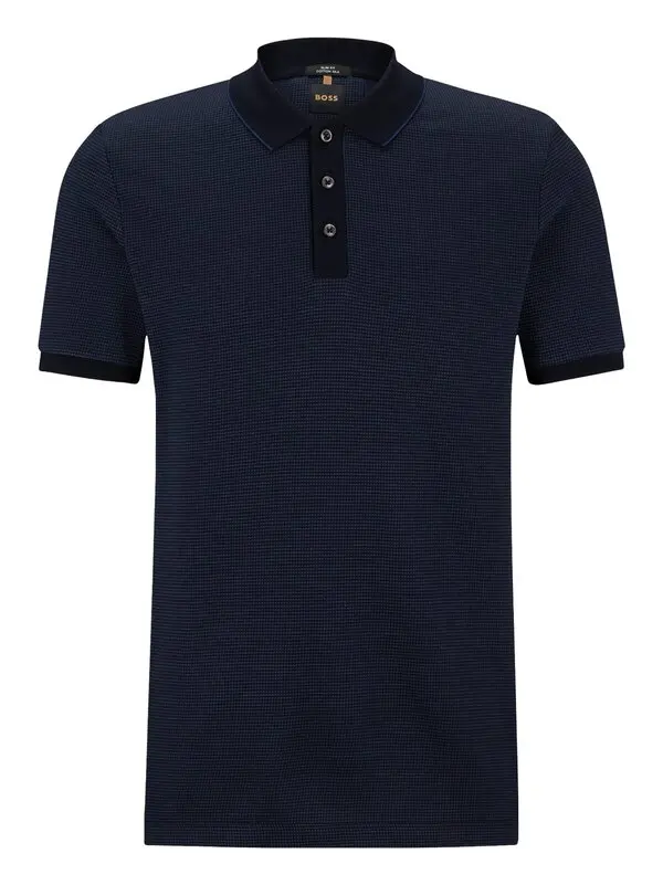 BOSS Cotton-silk Polo Shirt - Blue