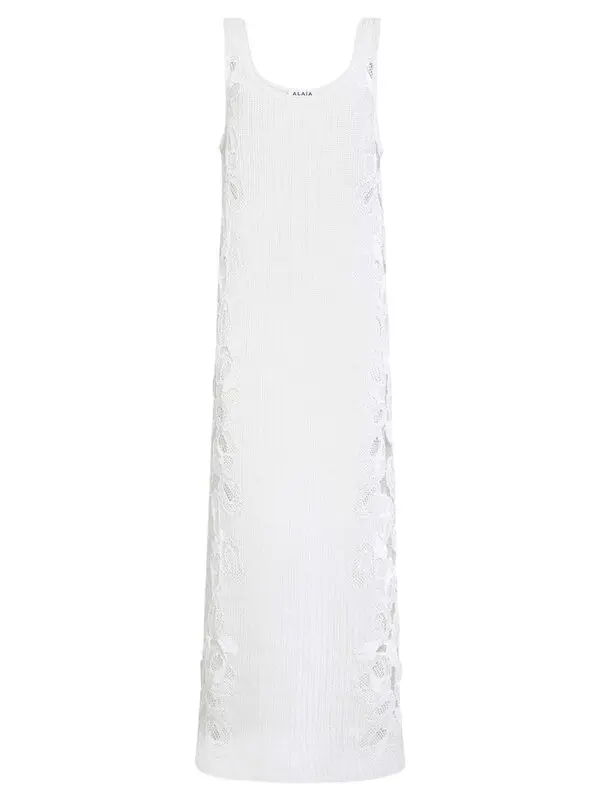 Alaïa Knitted Maxi Dress - White