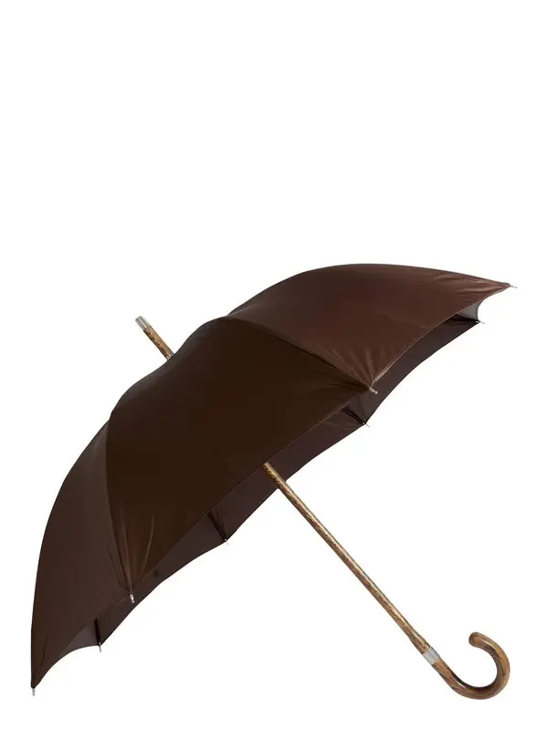 Dunhill Wooden Handle Long Umbrella - Brown