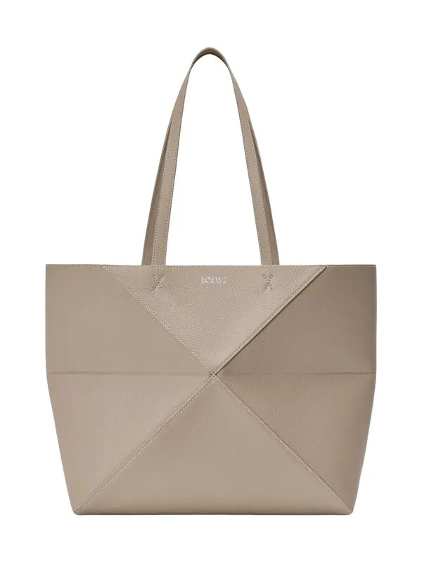 Loewe Leather Puzzle Fold Tote Bag - Green