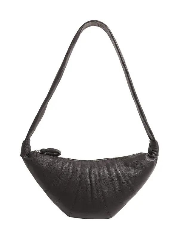 LEMAIRE Grained Leather Croissant Shoulder Bag - Brown