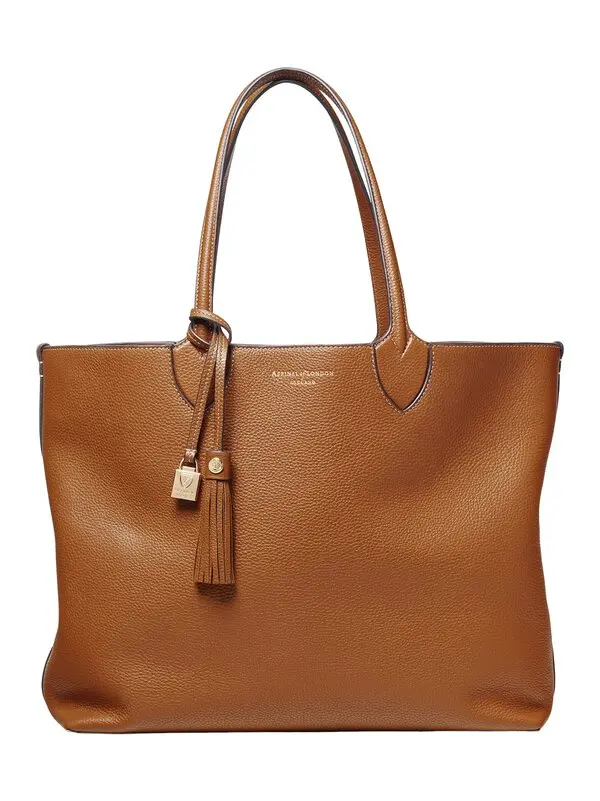 ASPINAL OF LONDON Leather Hudson Tote Bag - Brown