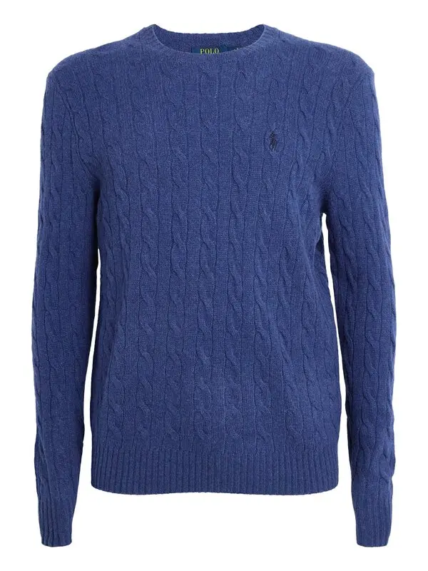 Polo Ralph Lauren Wool-cashmere Cable-knit Sweater - Navy