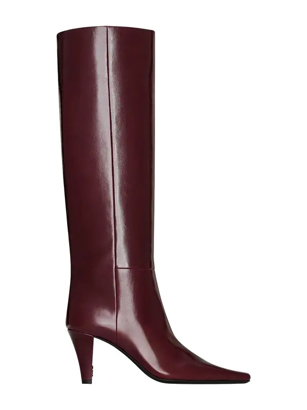 Saint Laurent Patent Leather Jill Knee-high Boots - Pink