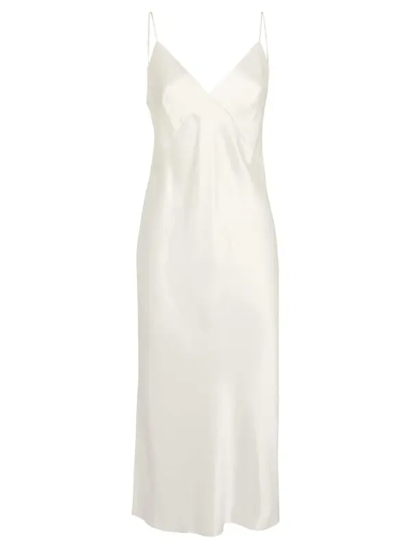 Olivia Von Halle Silk Issa Slip Dress - Ivory