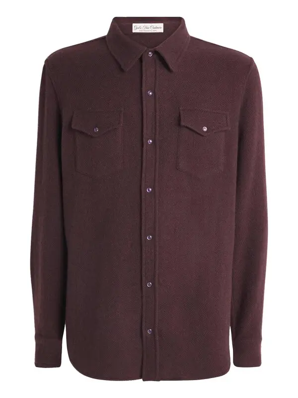 GOD'S TRUE CASHMERE Cashmere Press-stud Overshirt - Burgundy