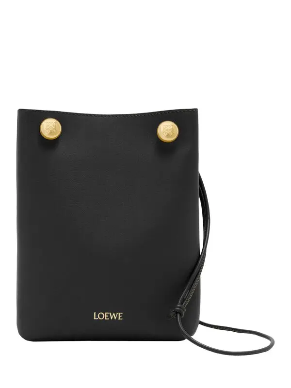 Loewe Leather Pebble Pouch - Black