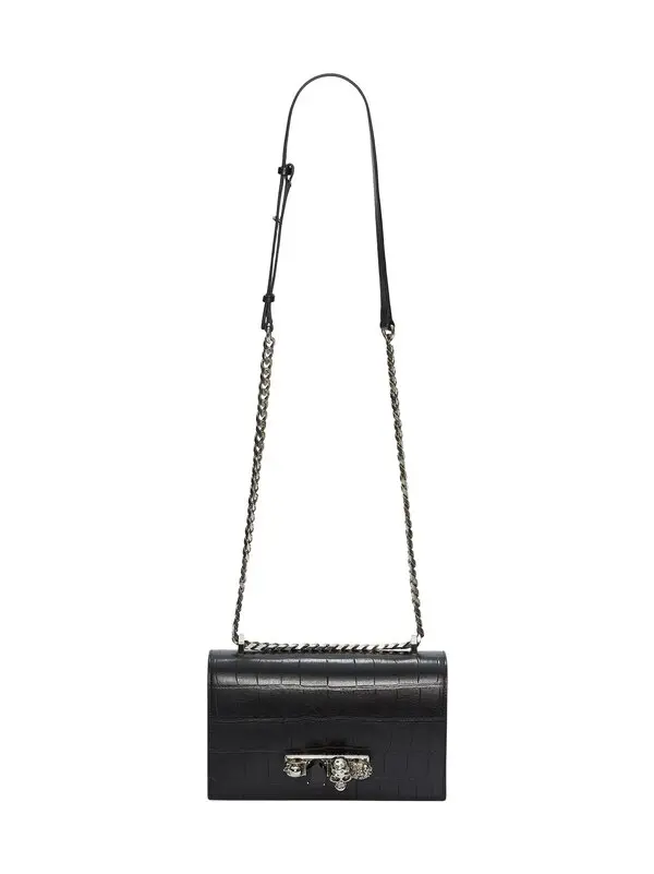 Alexander McQueen Leather Jewelled Satchel - Black
