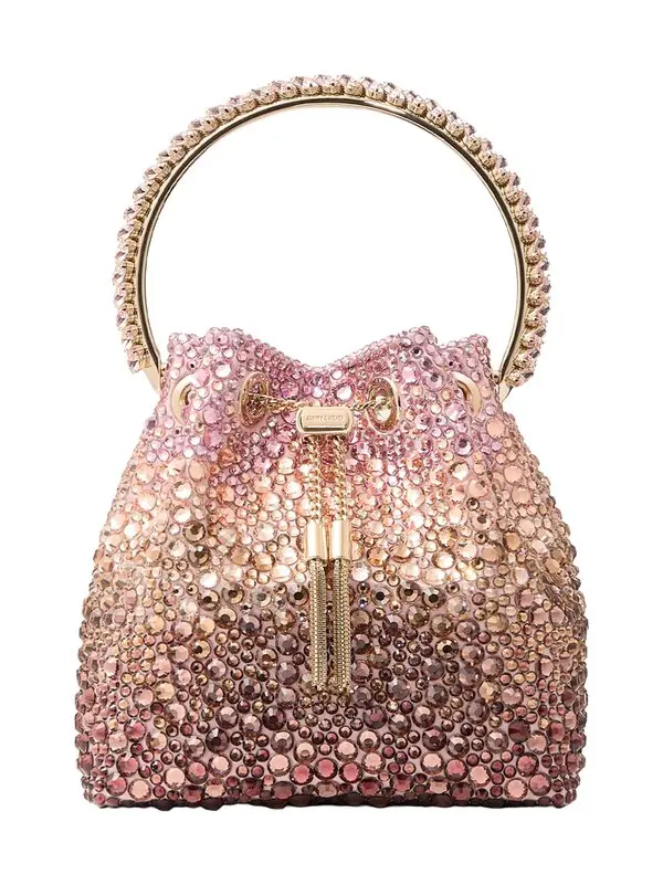 JIMMY CHOO Embellished Bon Bon Top-handle Bag - Pink