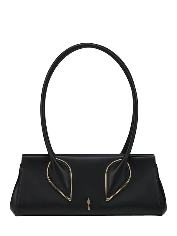 CHRISTIAN LOUBOUTIN Venus Leather Baguette Shoulder Bag - Black