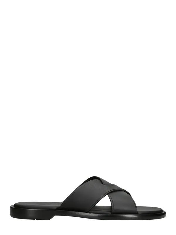 Zegna Leather Sandals - Black