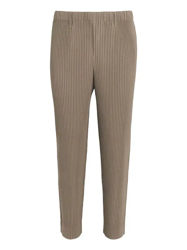 Issey Miyake Pleated Straight Trousers - Beige