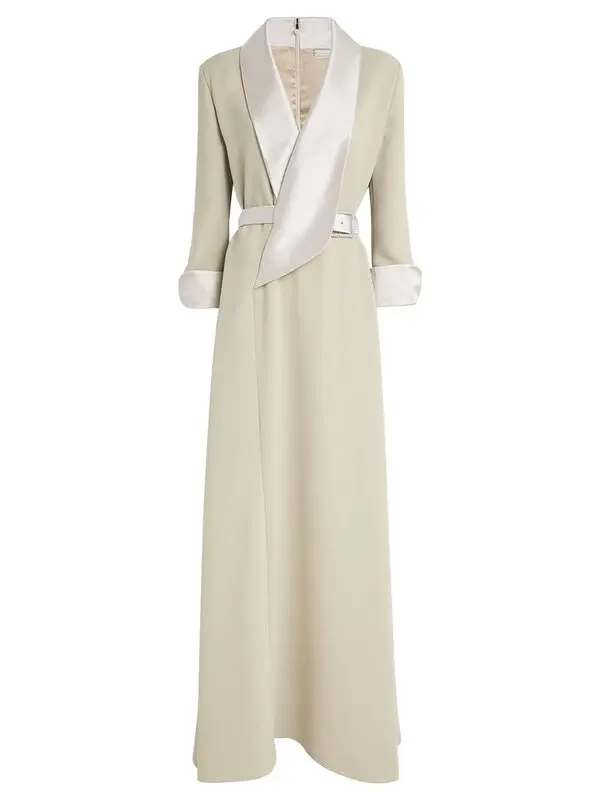 Alexis Mabille Crepe Belted Gown - Beige