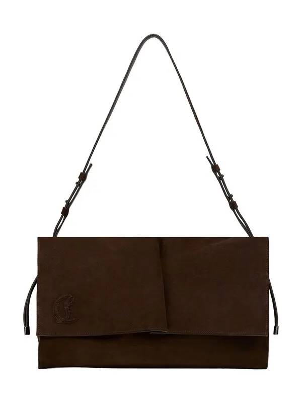 CHRISTIAN LOUBOUTIN Large Suede Shoulder Bag - Brown