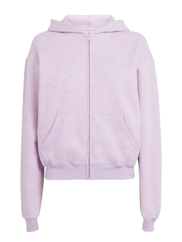 SKIMS Cotton-blend Fleece Zip-up Hoodie - Purple