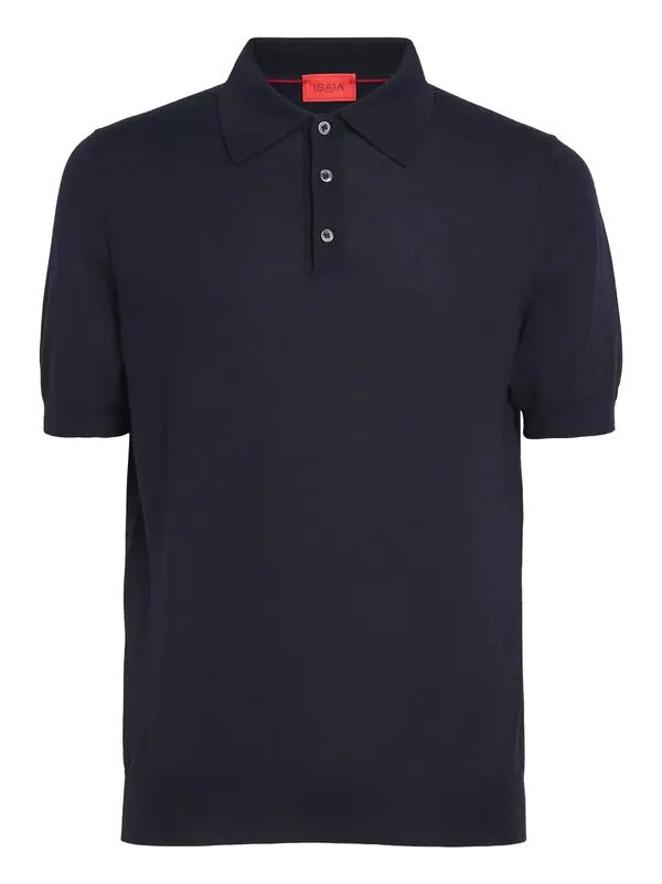 Isaia Cashmere-silk Knit Polo Shirt - Black