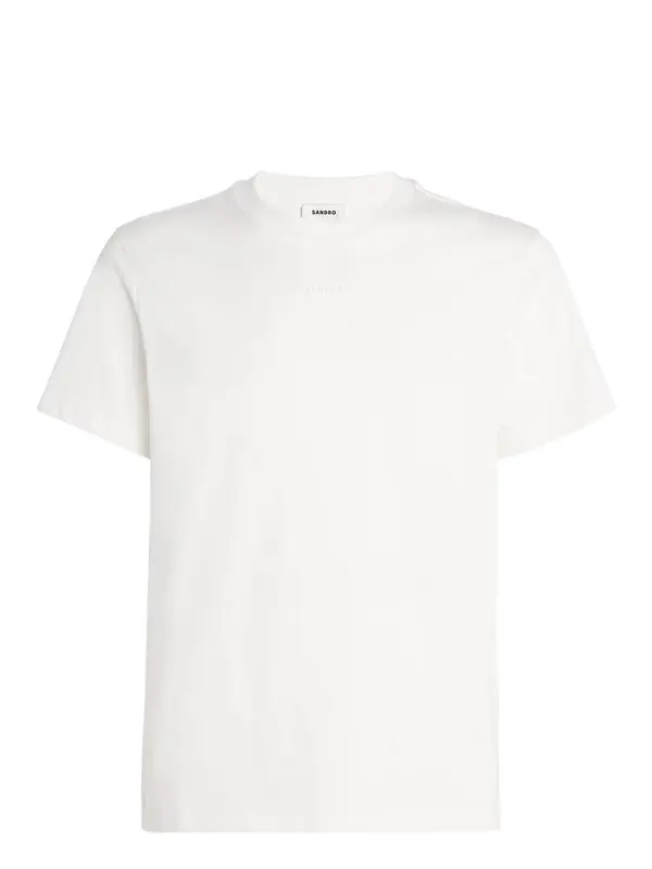 Sandro Cotton Logo T-shirt - Beige