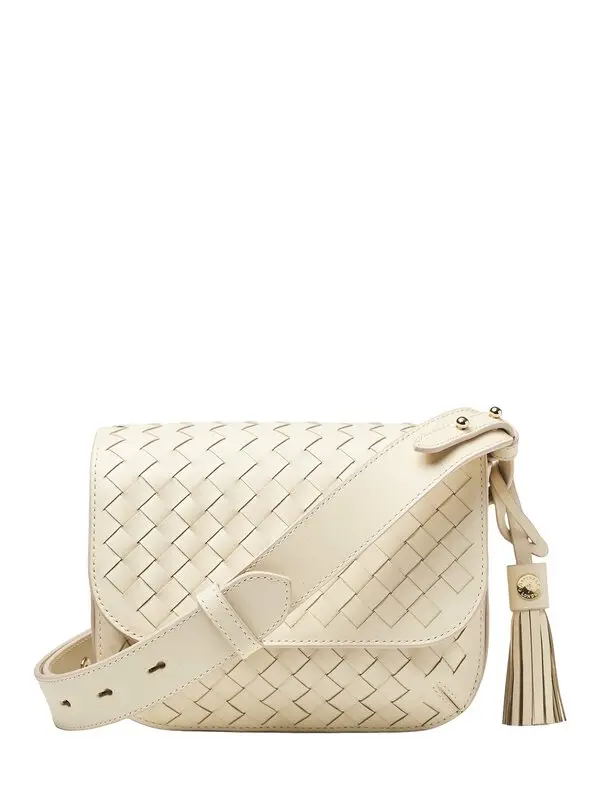 ASPINAL OF LONDON Woven Leather Ella Cross-body Bag - Neutral