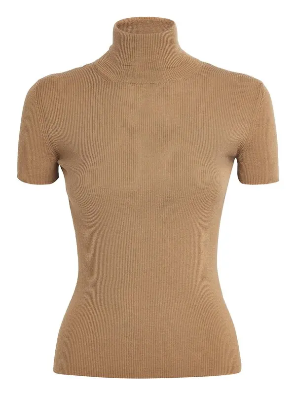 Max Mara Wool Short-sleeve Sweater - Beige
