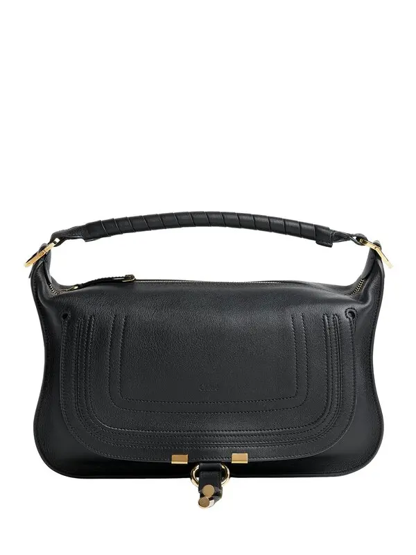Chloé Marcie Leather Shoulder Bag - Black