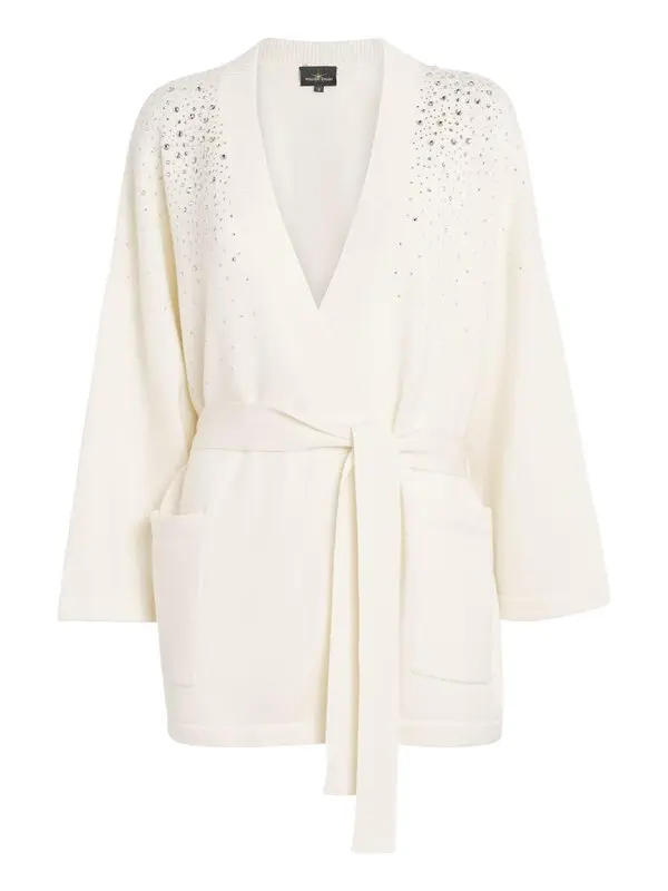 WILLIAM SHARP Cashmere Crystal-embellished Cardigan - White
